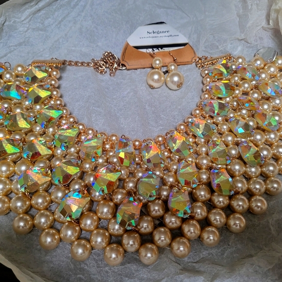 Jewelry | Bib Bejeweled Necklace | Poshmark